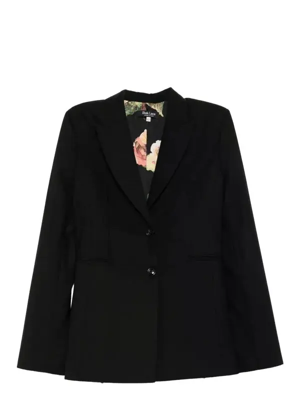 BLAKLACE Lapel Collar Blazer - Black