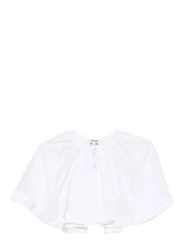 Vivetta Ruffled Cape - White