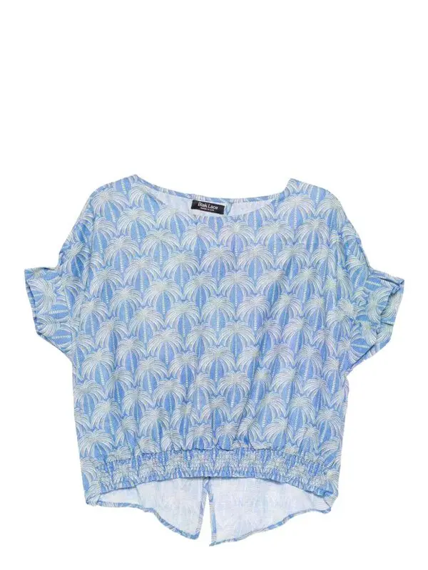 BLAKLACE Graphic Print Blouse - Blue