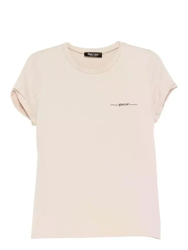 BLAKLACE Logo-embroidered T-shirt - Neutrals