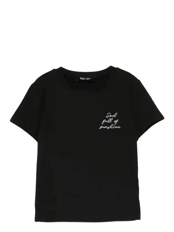 BLAKLACE Logo-embroidered T-shirt - Black
