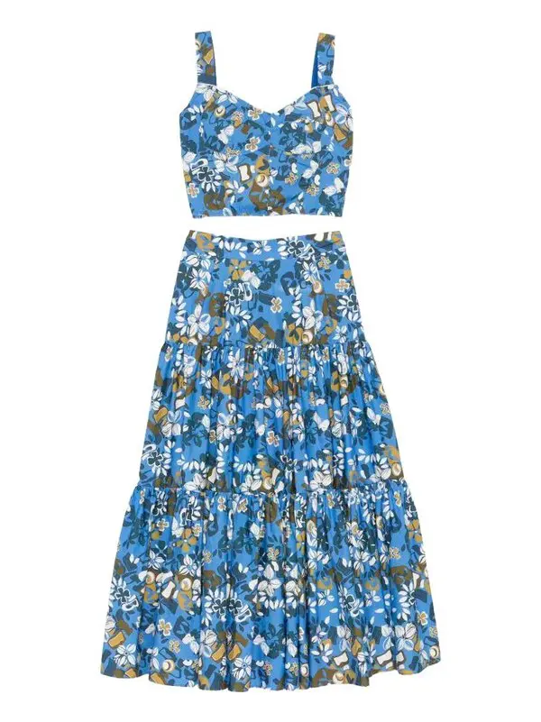 BLAKLACE Floral Print Skirt - Blue