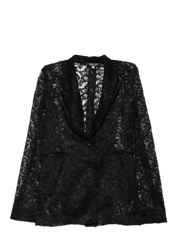 BLAKLACE Lace Button Blazer - Black