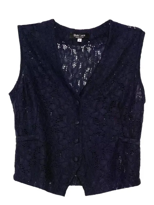 BLAKLACE Lace V-neck Vest - Blue