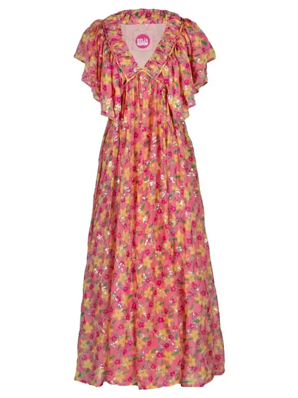Celiab Vega Floral Maxi Dress - Pink