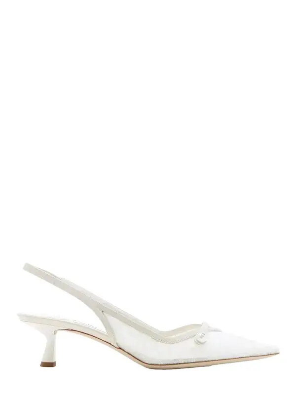 JIMMY CHOO Amita Pointed-toe Lace Pumps - White