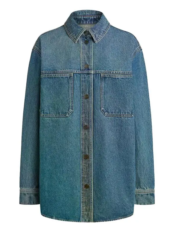 12 STOREEZ Denim Shirt - Blue
