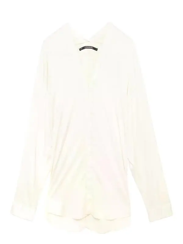 JULIUS Slit Neck Shirt - White