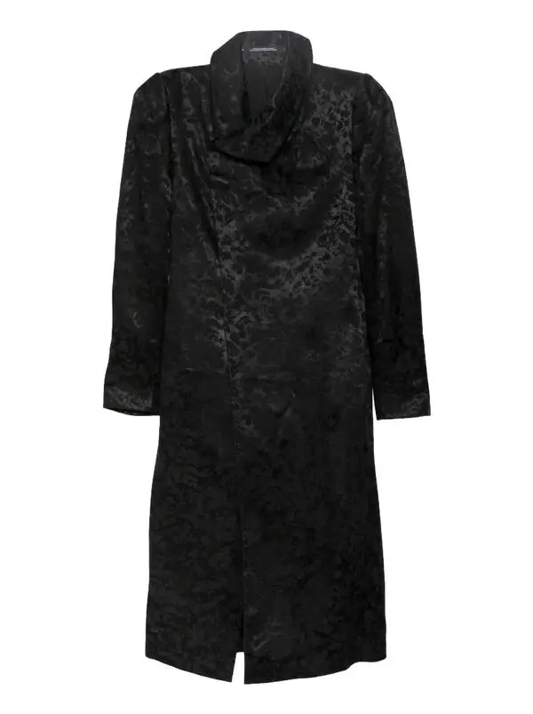 JULIUS Covered Neck Coat - Black