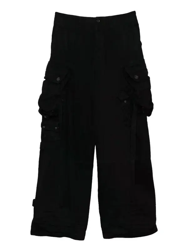 JULIUS Cargo Pocket Trousers - Black