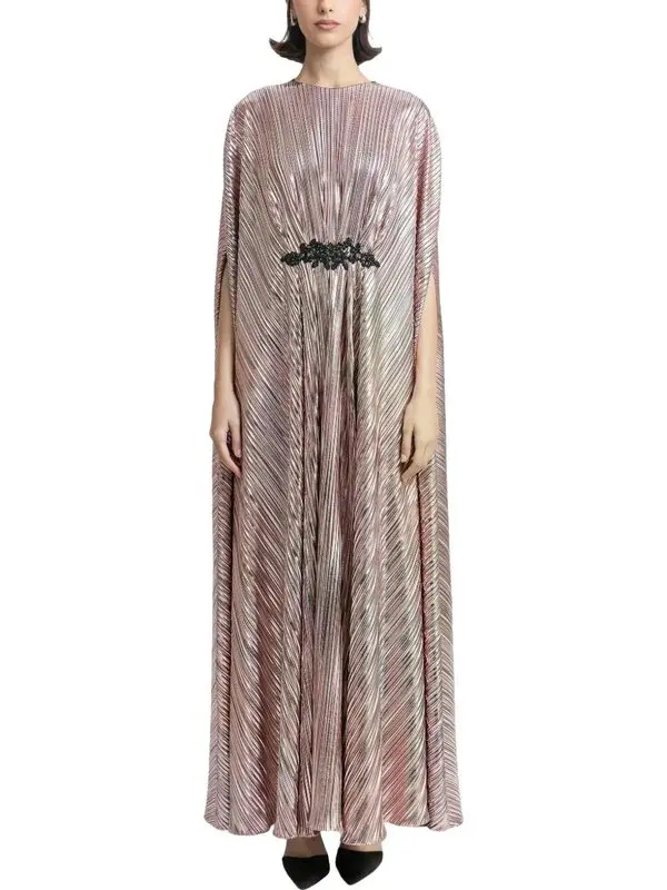 GEMY MAALOUF Beaded Waistline Maxi Kaftan - Pink