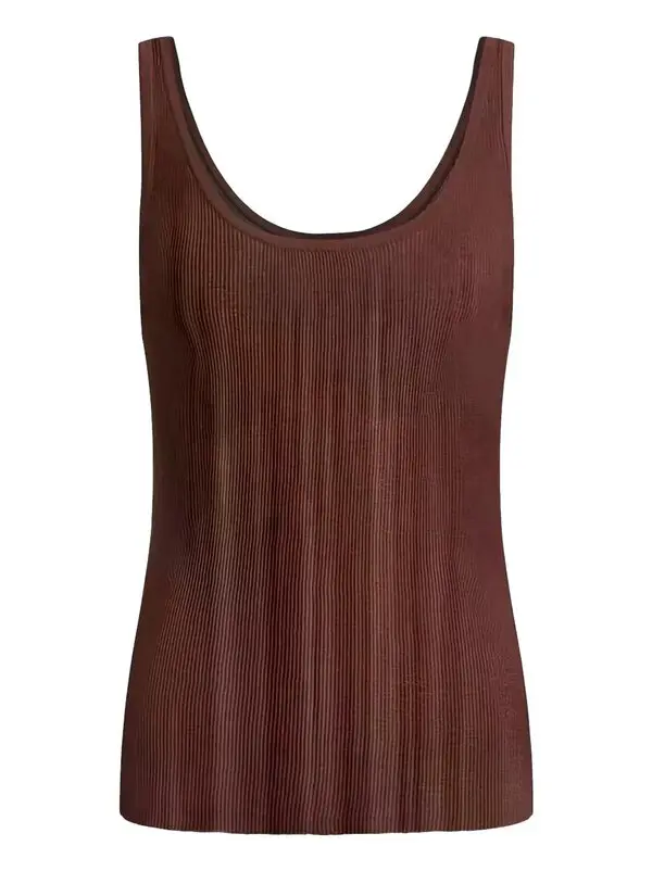12 STOREEZ Ribbed-knit Tank Top - Brown
