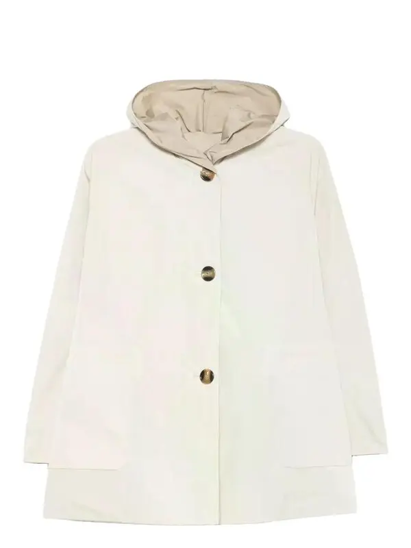 OOF WEAR Hooded Button Coat - Neutrals