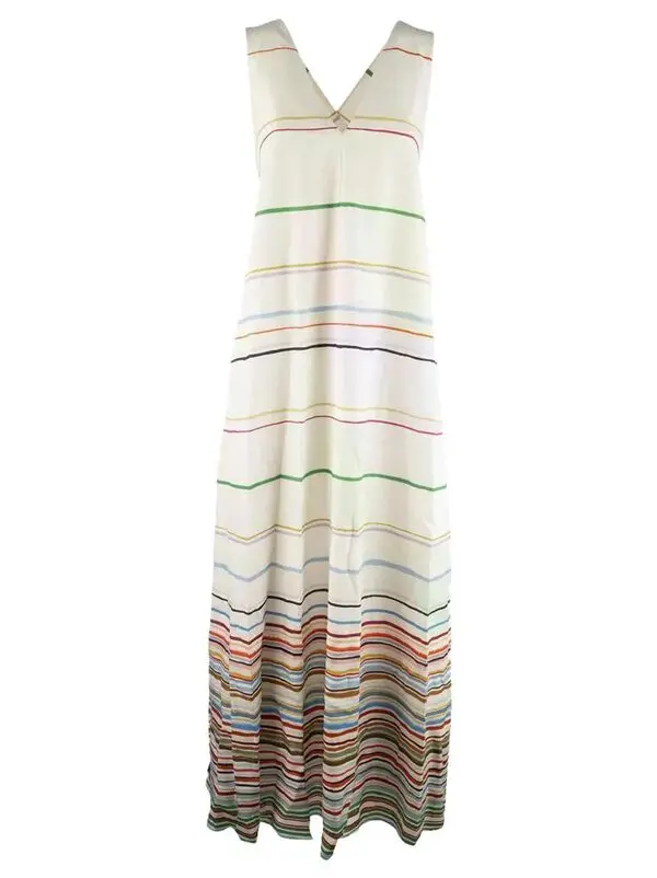 Paul Smith Striped V-neck Dress - White