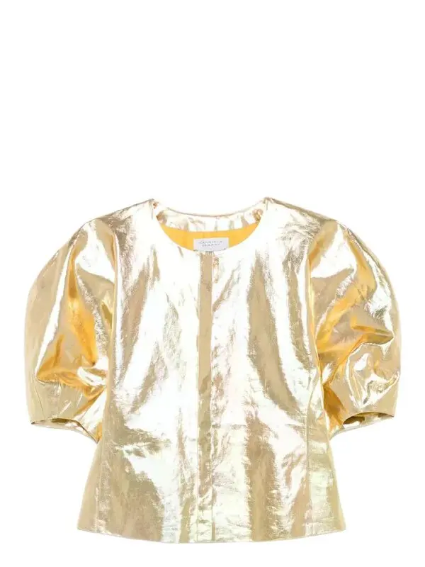Gabriela Hearst Waverly Puff-sleeve Top - Gold