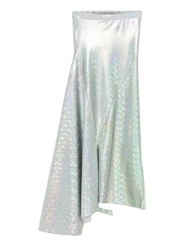 BARBARA BOLOGNA Metallic-finish Asymmetric Skirt - Silver