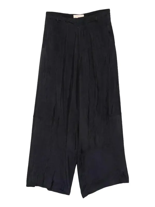 Plan C Pocket Belt-loop Palazzo Pants - Blue