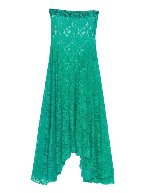 BARBARA BOLOGNA Floral Lace Asymmetric Skirt - Green
