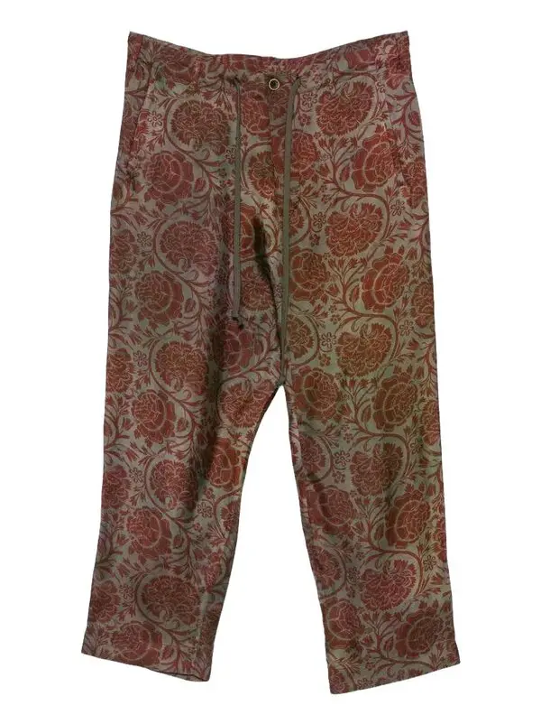 UMA WANG Perch Floral-print Trousers - Neutrals