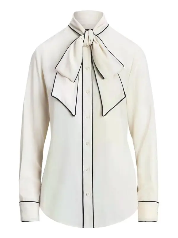 Ralph Lauren Tie-neck Blouse - Neutrals