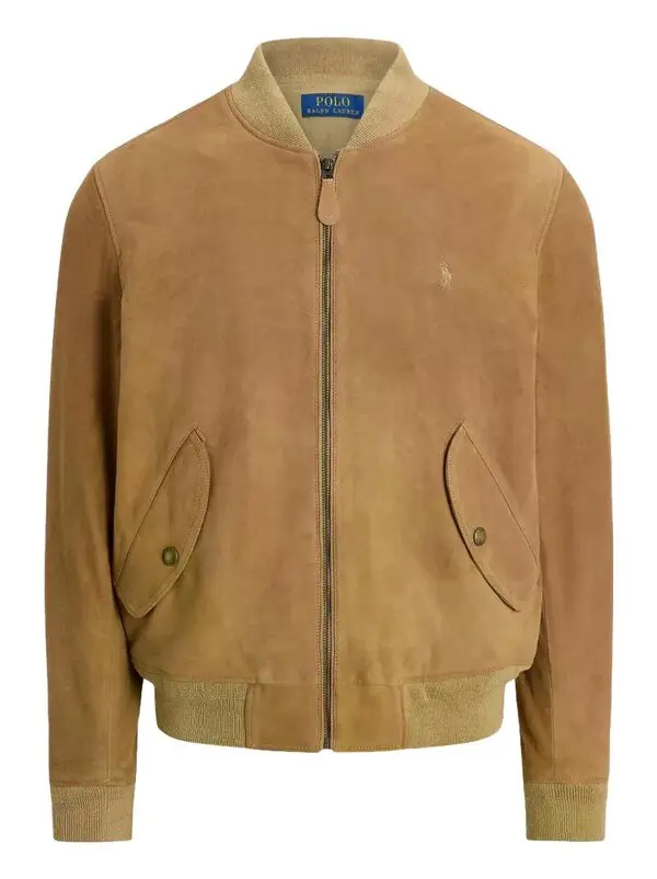 Polo Ralph Lauren Zipped Suede Jacket - Neutrals