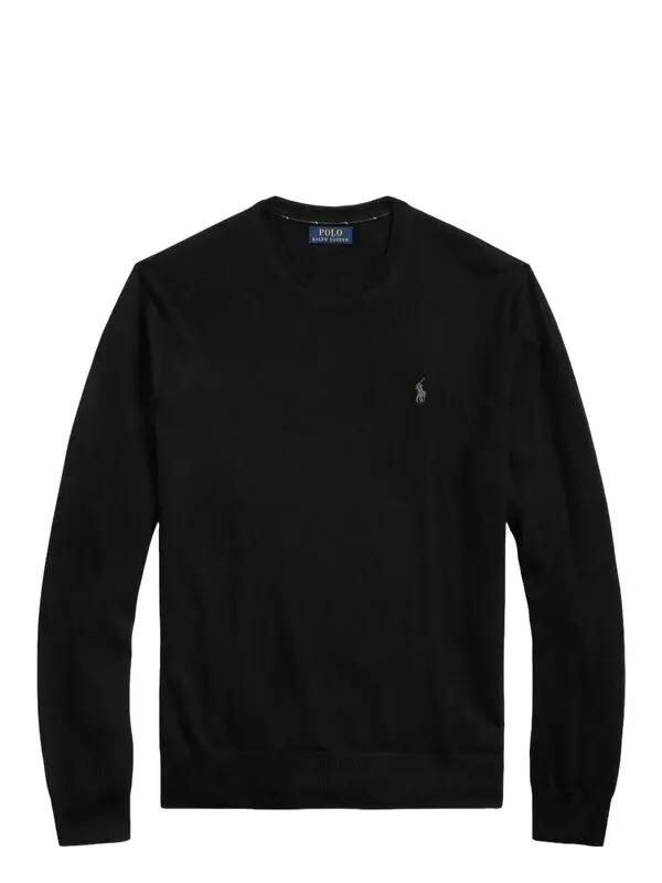 Polo Ralph Lauren Embroidered Crew-neck Sweater - Black