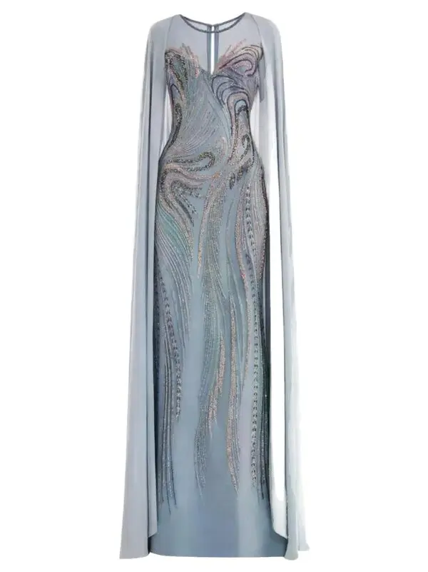 GEMY MAALOUF Beaded Maxi Dress - Blue