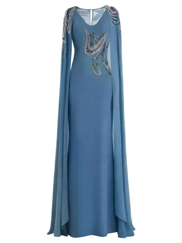 GEMY MAALOUF Beaded Maxi Dress - Blue