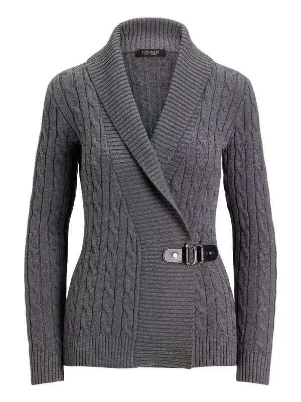 Ralph Lauren Cable-knit Buckled Cardigan - Grey