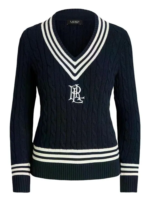 Ralph Lauren V-neck Cotton Sweater - Blue