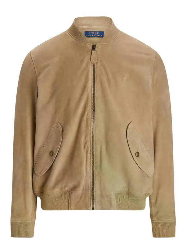 Polo Ralph Lauren Suede Bomber Jacket - Neutrals