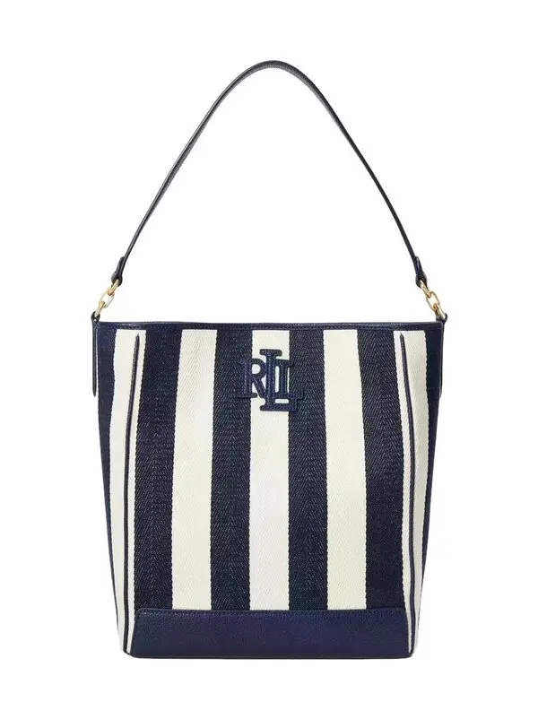Ralph Lauren Striped Logo Bucket Bag - Blue