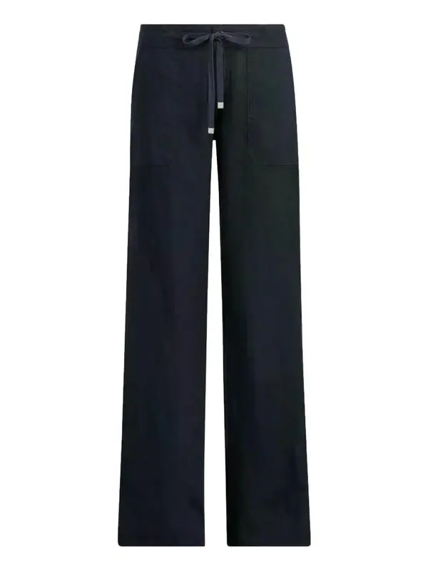 Ralph Lauren Drawstring Linen Trousers - Blue