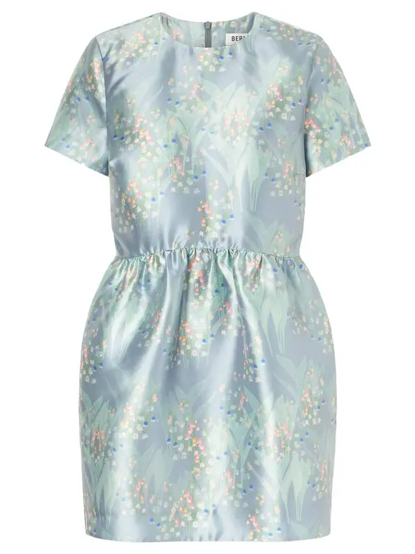 Bernadette Lily Of The Valley Crepe Mini Dress - Blue