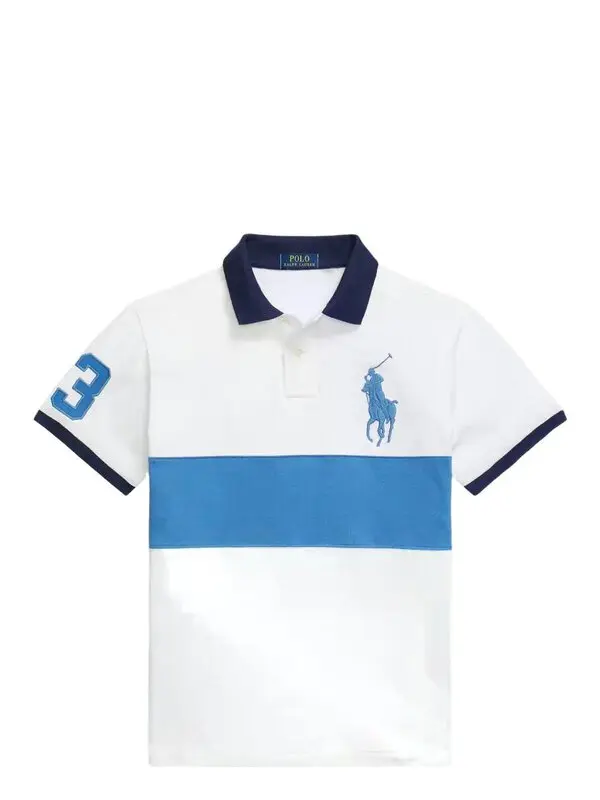 Polo Ralph Lauren Embroidered Colour-block Polo Shirt - White