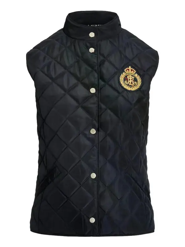 Ralph Lauren Quilted Button Gilet - Black