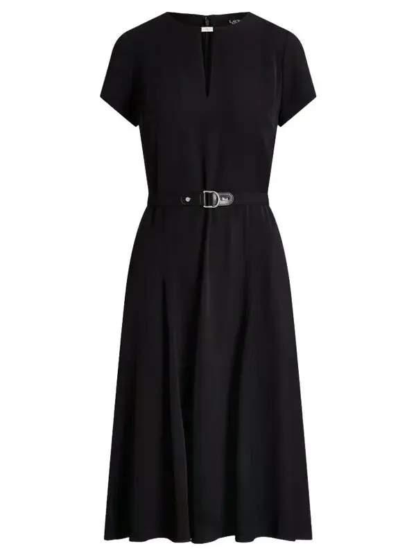 Ralph Lauren Cut-out Belted Midi Dress - Black