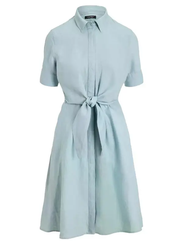 Ralph Lauren Tie-waist Midi Dress - Blue
