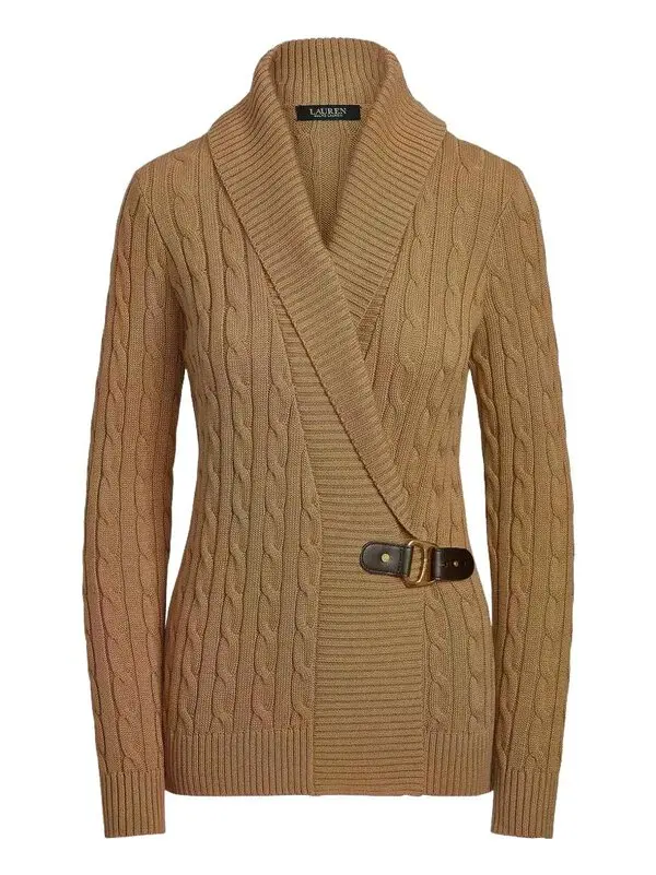 Ralph Lauren Cable-knit Buckled Cardigan - Neutrals
