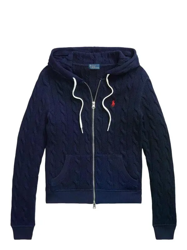 Polo Ralph Lauren Cable-knit Hooded Cardigan - Blue