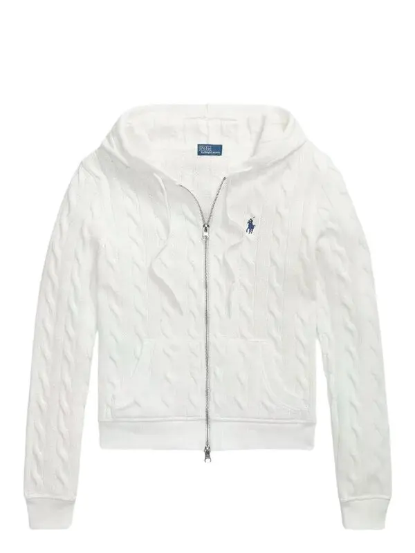 Polo Ralph Lauren Cable-knit Hooded Cardigan - White