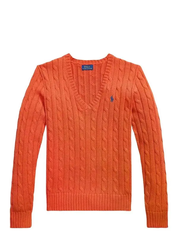 Polo Ralph Lauren Cable-knit V-neck Sweater - Orange