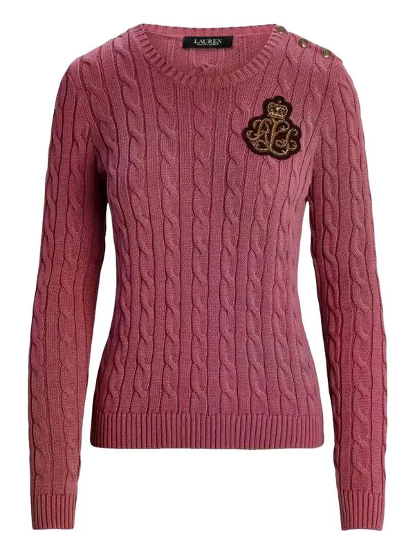 Ralph Lauren Cable-knit Embroidered Sweater - Pink