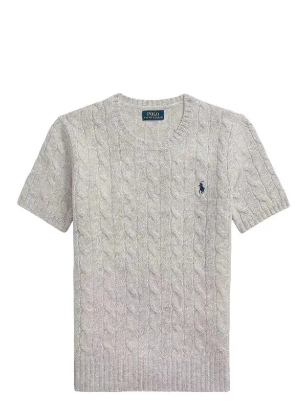 Polo Ralph Lauren Cable-knit Short-sleeve Top - Grey