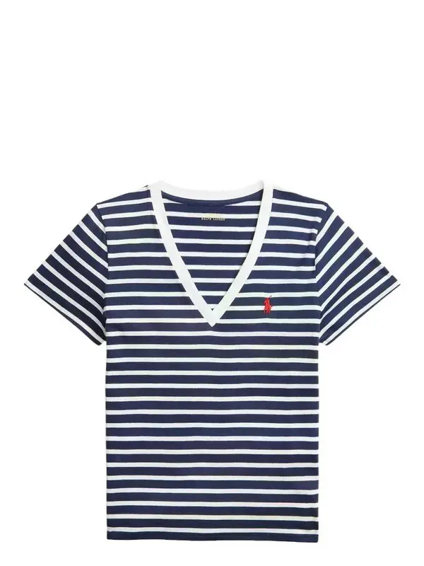 Polo Ralph Lauren Striped V-neck T-shirt - Blue