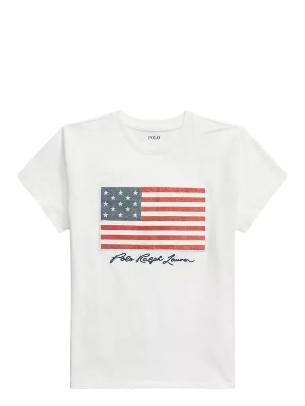 Polo Ralph Lauren Flag-motif T-shirt - White