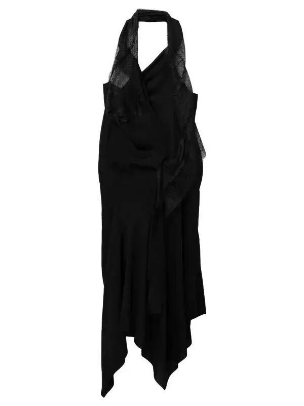 Junya Watanabe Lace Asymmetric Midi Dress - Black
