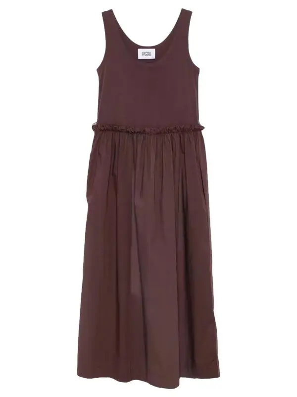 Alpha Studio Sleeveless Midi Dress - Brown