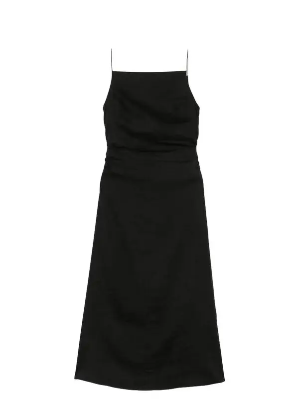 LESS Pleated Slip Dress - Black