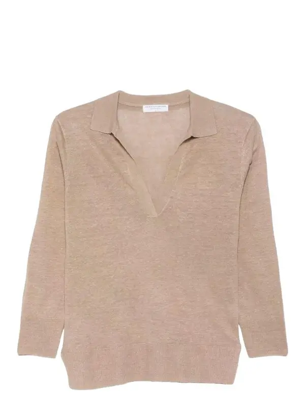Majestic Filatures V-neck Long Sleeve T-shirt - Neutrals